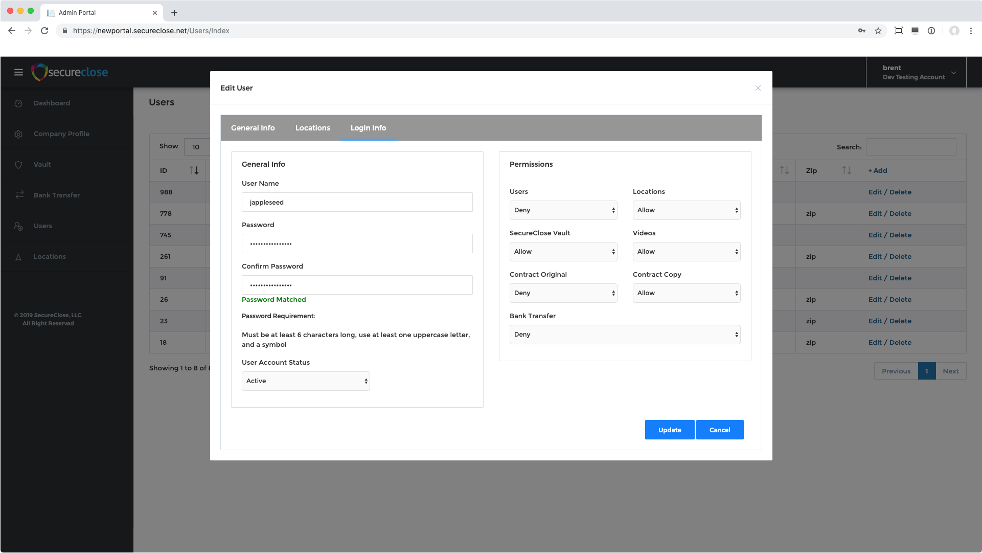 Adding a New User in the Admin Portal – SecureClose