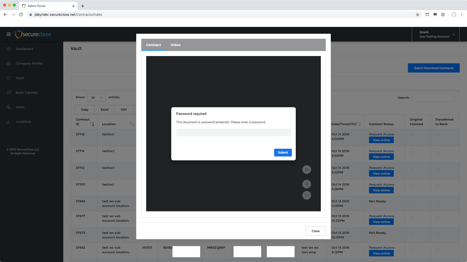 Viewing Document Copies or Video in Browser – SecureClose