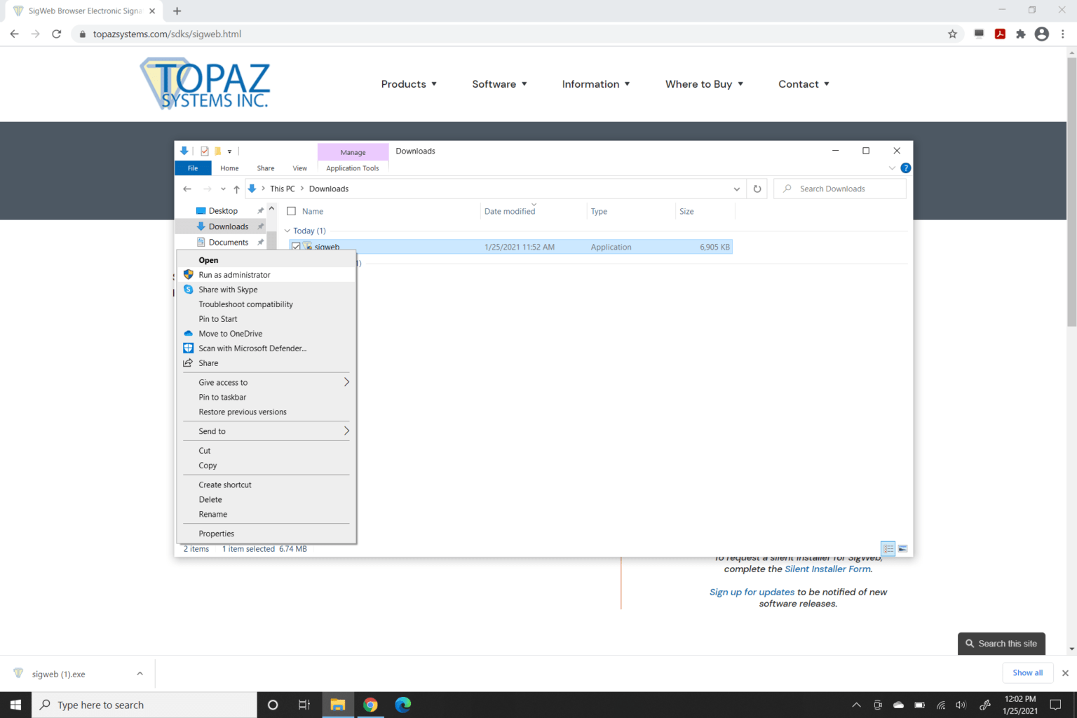 Updating the Topaz Signature Tablet Certificate – SecureClose