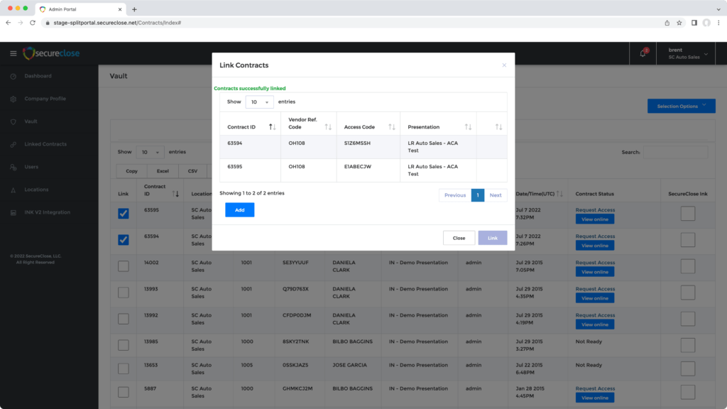Linking Multiple Transactions in the SecureClose Vault – SecureClose